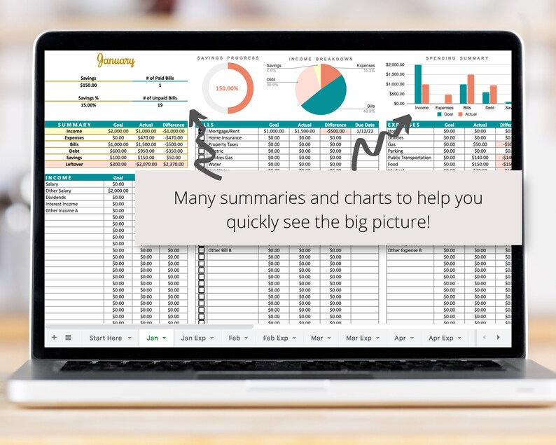 Simple Budget Google Sheets Spreadsheet Template, Personal Paycheck ...