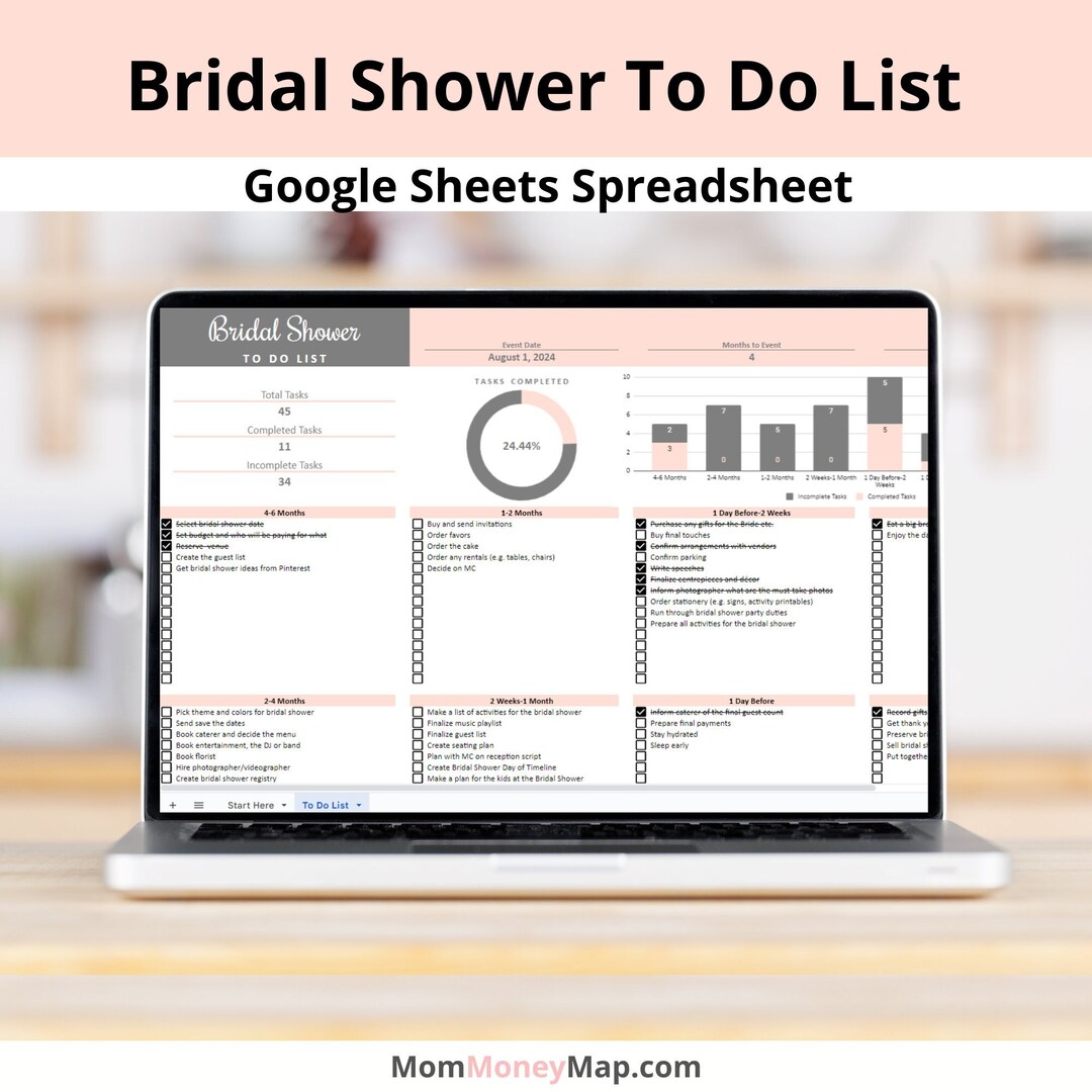 Bridal Shower to Do List Plan Template, Engagement Party Event ...