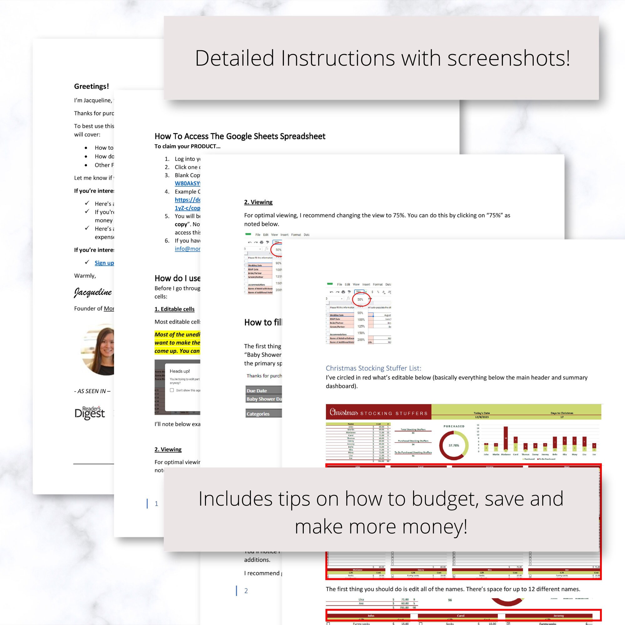 Christmas Stocking Stuffer List Google Sheets Spreadsheet Template ...