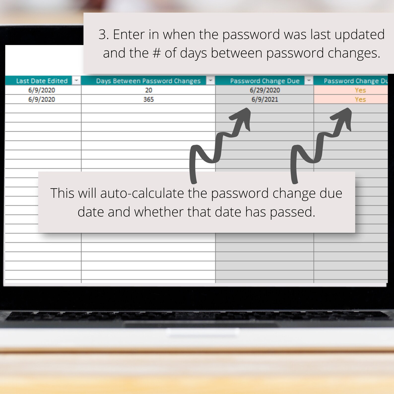 Password Tracker Google Sheets Spreadsheet to Log Logins and Passwords ...