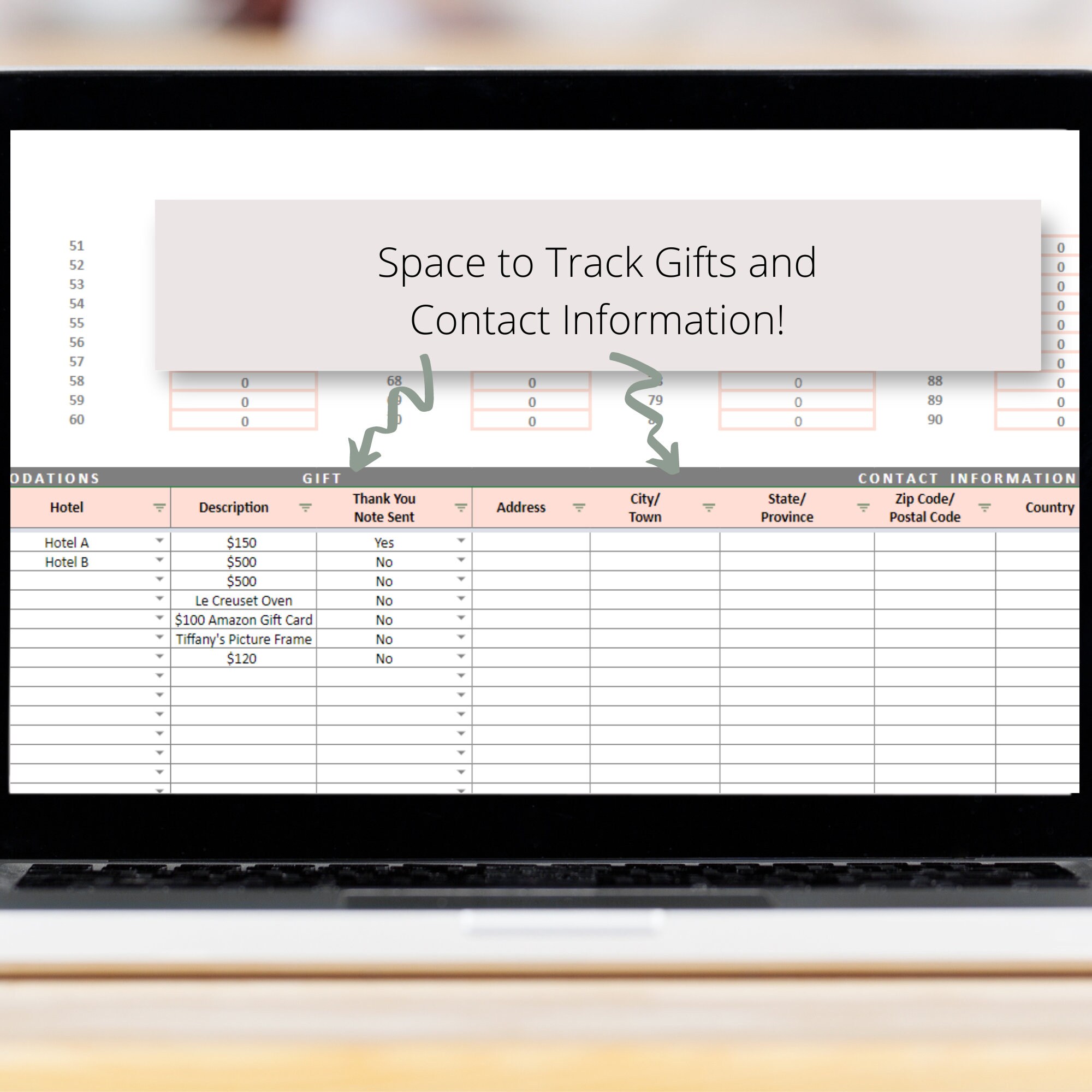 Wedding Guest List Tracker Planner | Google Sheets Spreadsheet | Track ...