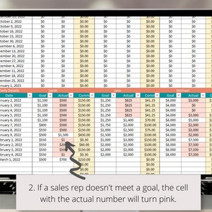 Sales Planner Excel Spreadsheet Template, Sales Report to Track Daily ...