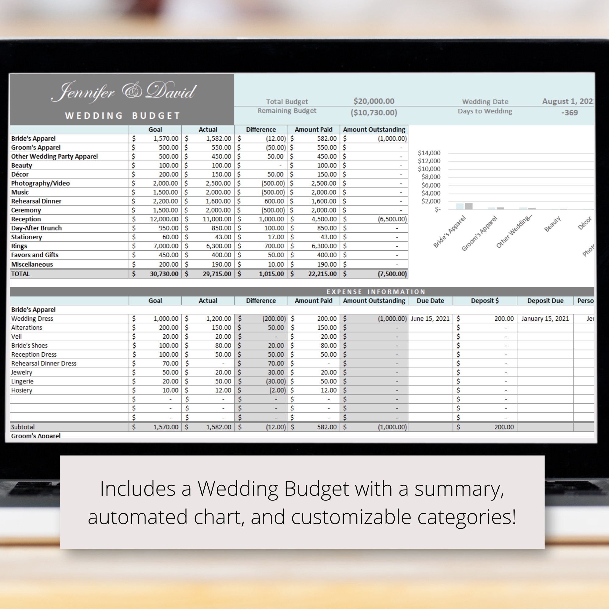 Wedding Planning Excel Spreadsheet Template Digital Download, Best ...