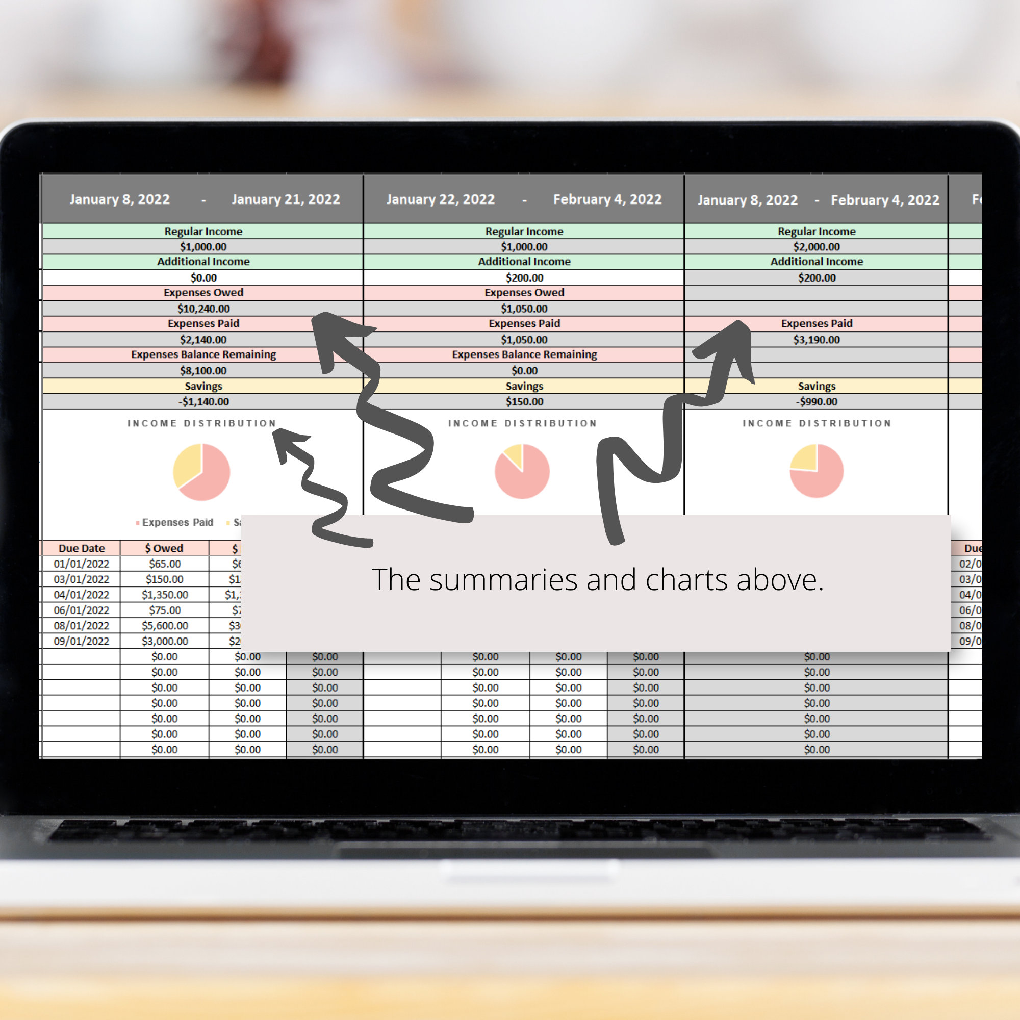 Biweekly Paycheck Planner Excel Spreadsheet, Plan Your Fortnightly Pay ...