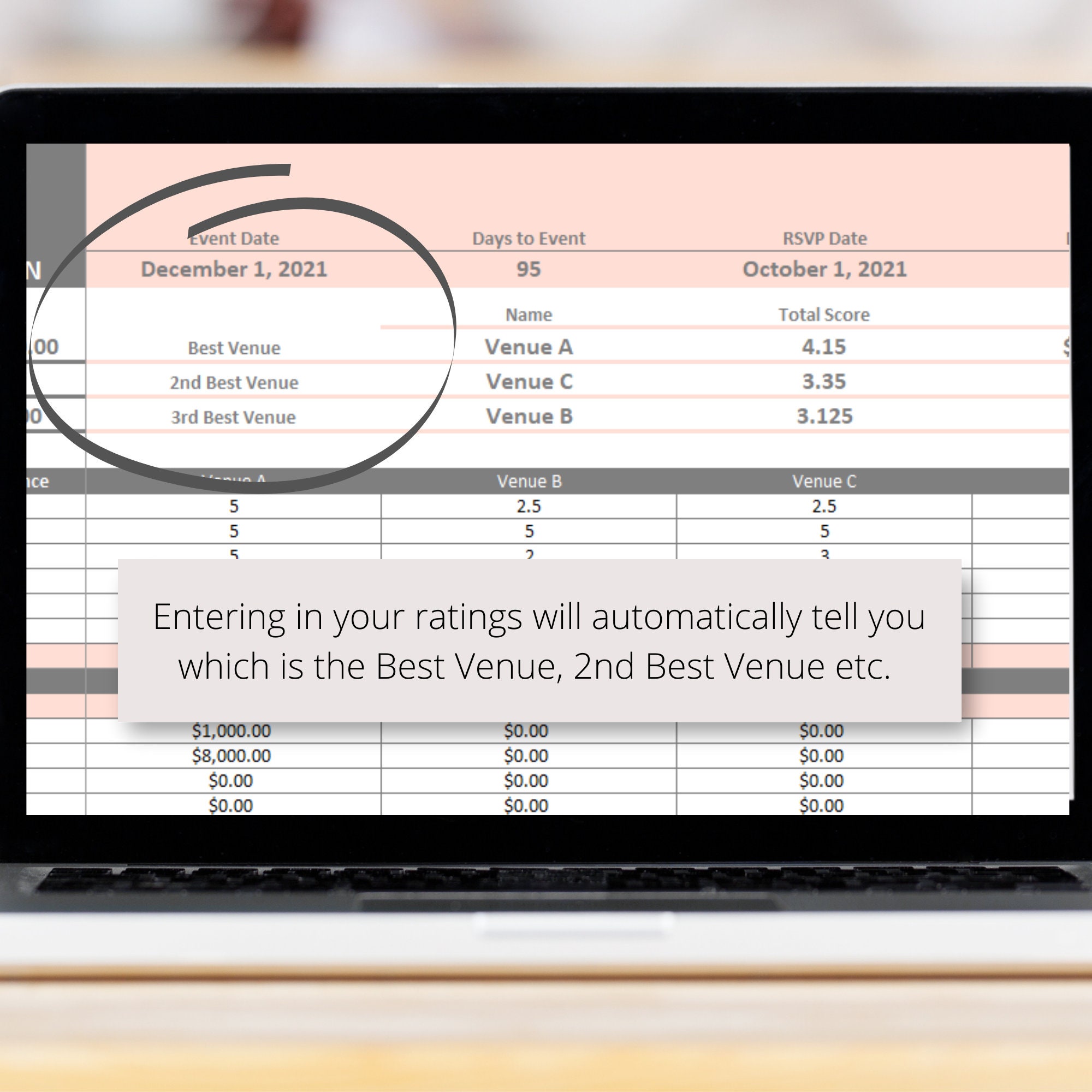 Wedding Venue Comparison Excel Spreadsheet | Compare Wedding Venues ...