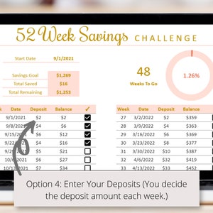 52 Week Savings Challenge Google Sheets Template, Stay Motivated to ...