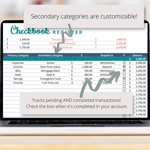 Checkbook Register and Monthly Budget Bundle Excel Spreadsheet With ...