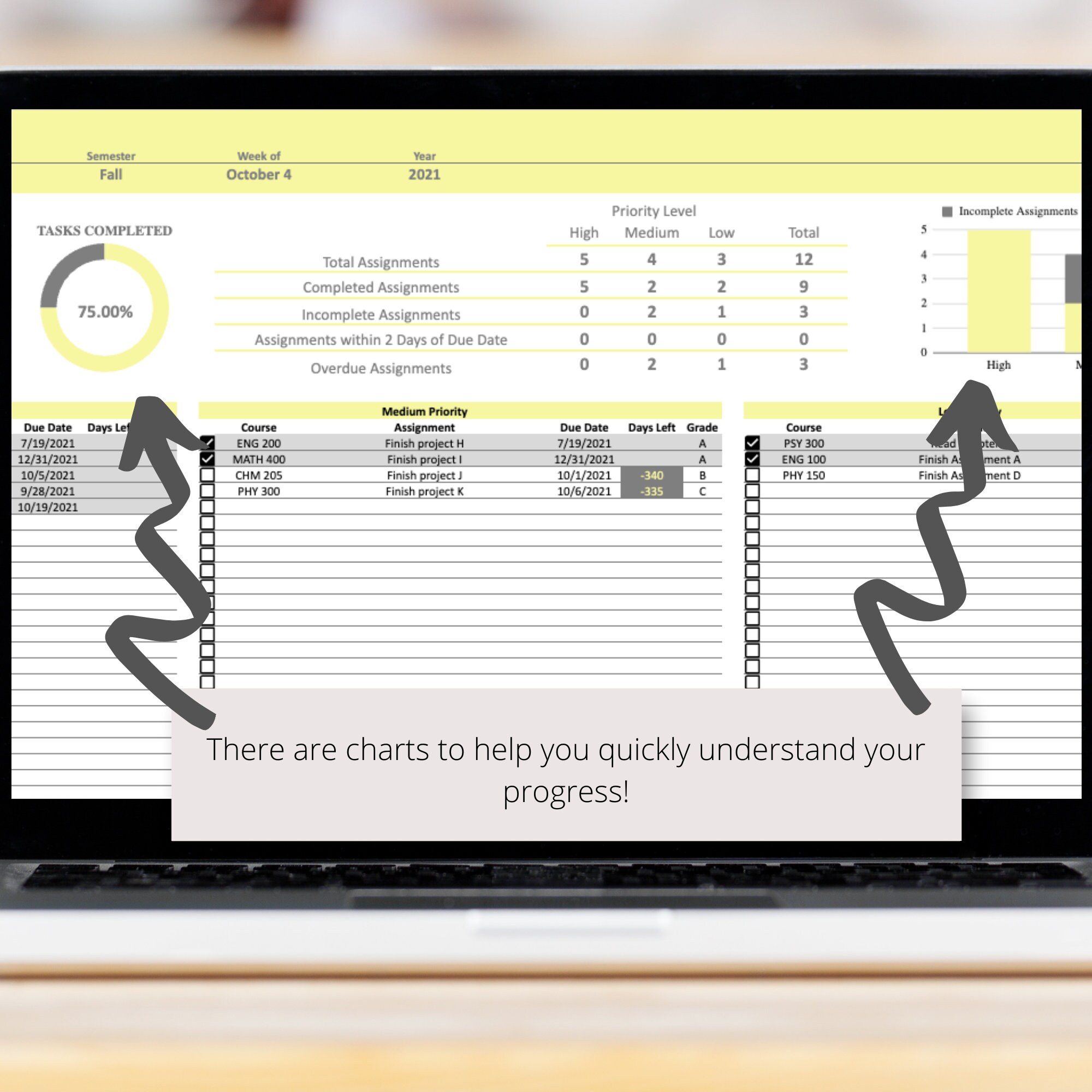 Homework Study Tracker Google Sheets Spreadsheet Template, Student ...