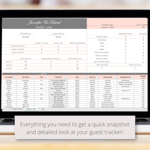 Wedding Guest List Tracker Template | Excel Spreadsheet | Track ...