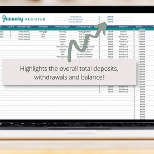 Bank Transactions Register With Monthly & Annual Summaries Excel ...