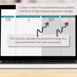 Password Tracker Excel Spreadsheet, Organize Your Logins, Accounts and ...