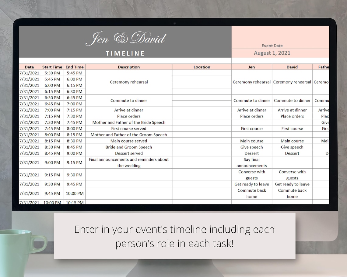 Wedding Planning Excel Spreadsheet Bundle Wedding Planner | Etsy
