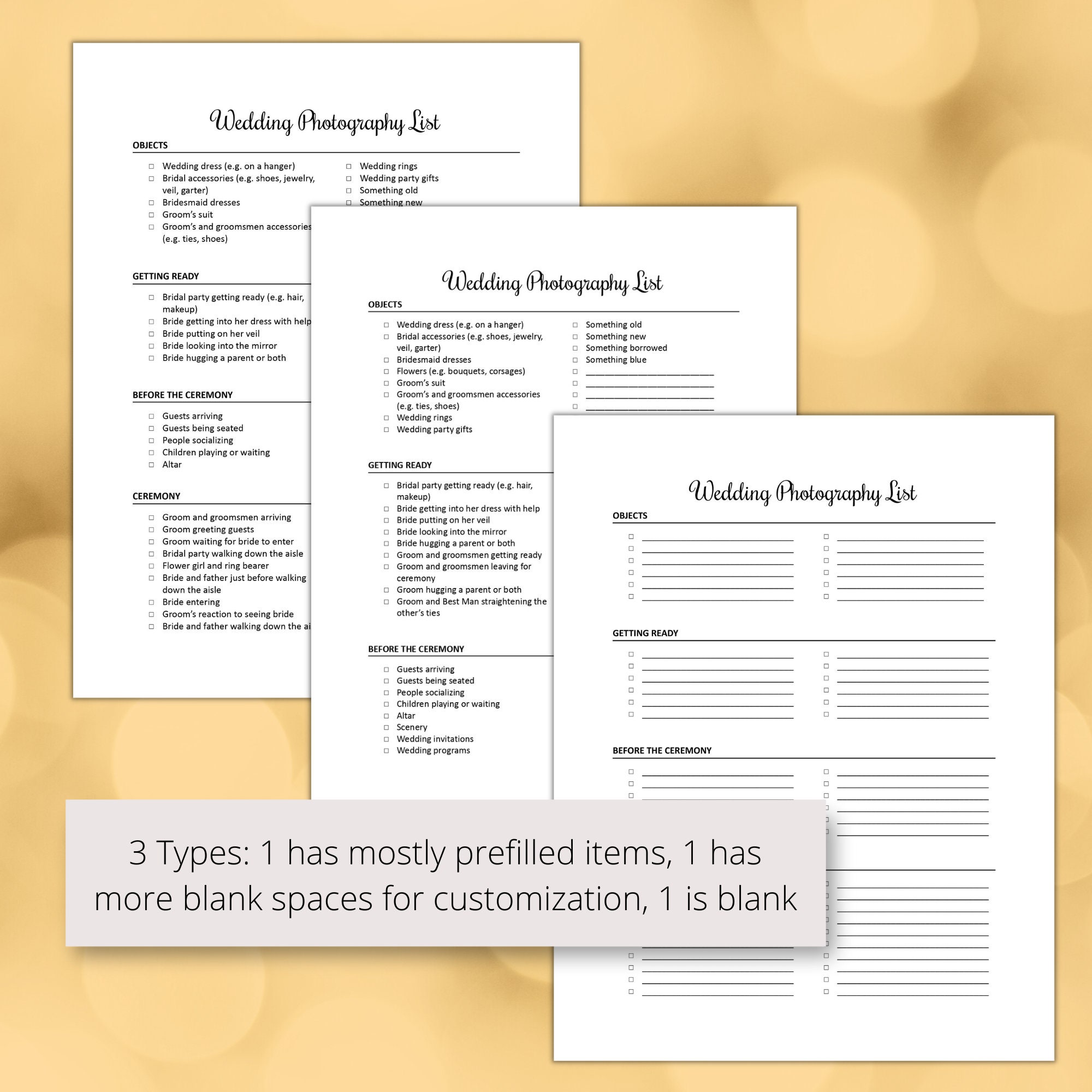 Wedding Photography Shot List, Wedding Photo List for Your Wedding ...