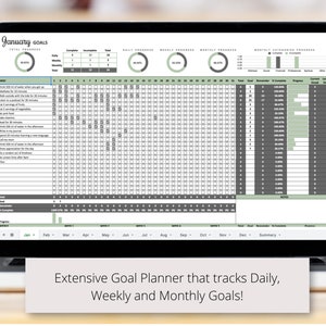 Goal Sheet Planner Google Sheets Spreadsheet for Daily, Weekly ...
