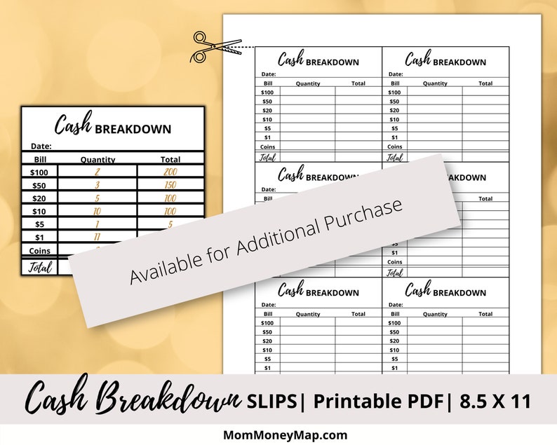 Cash Breakdown Sheet Printable PDF, Money Breakdown Form by ...