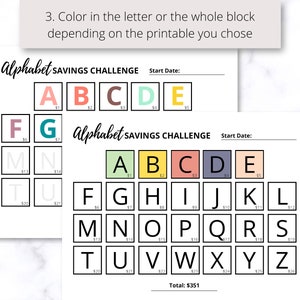 Alphabet Savings Challenge Printable PDF, 26 Weeks Savings Challenges ...