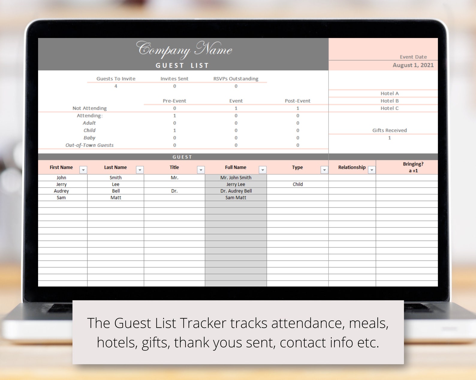 Event Planner Excel Spreadsheet Bundle With A Budget Guest - Etsy Canada