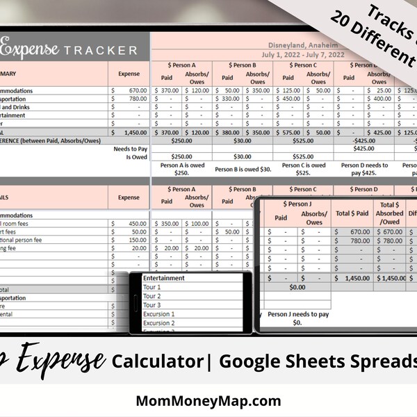 Shared Expense Spreadsheet - Etsy