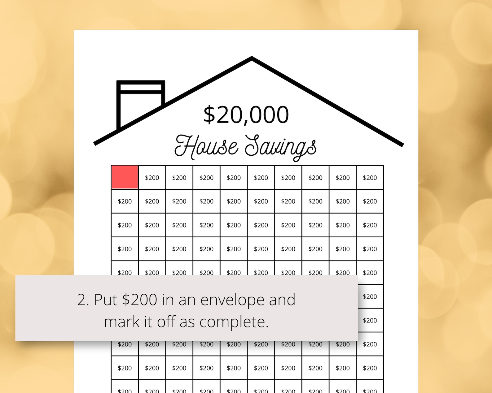 20K House Savings Tracker Printable House Saving Challenge - Etsy Canada