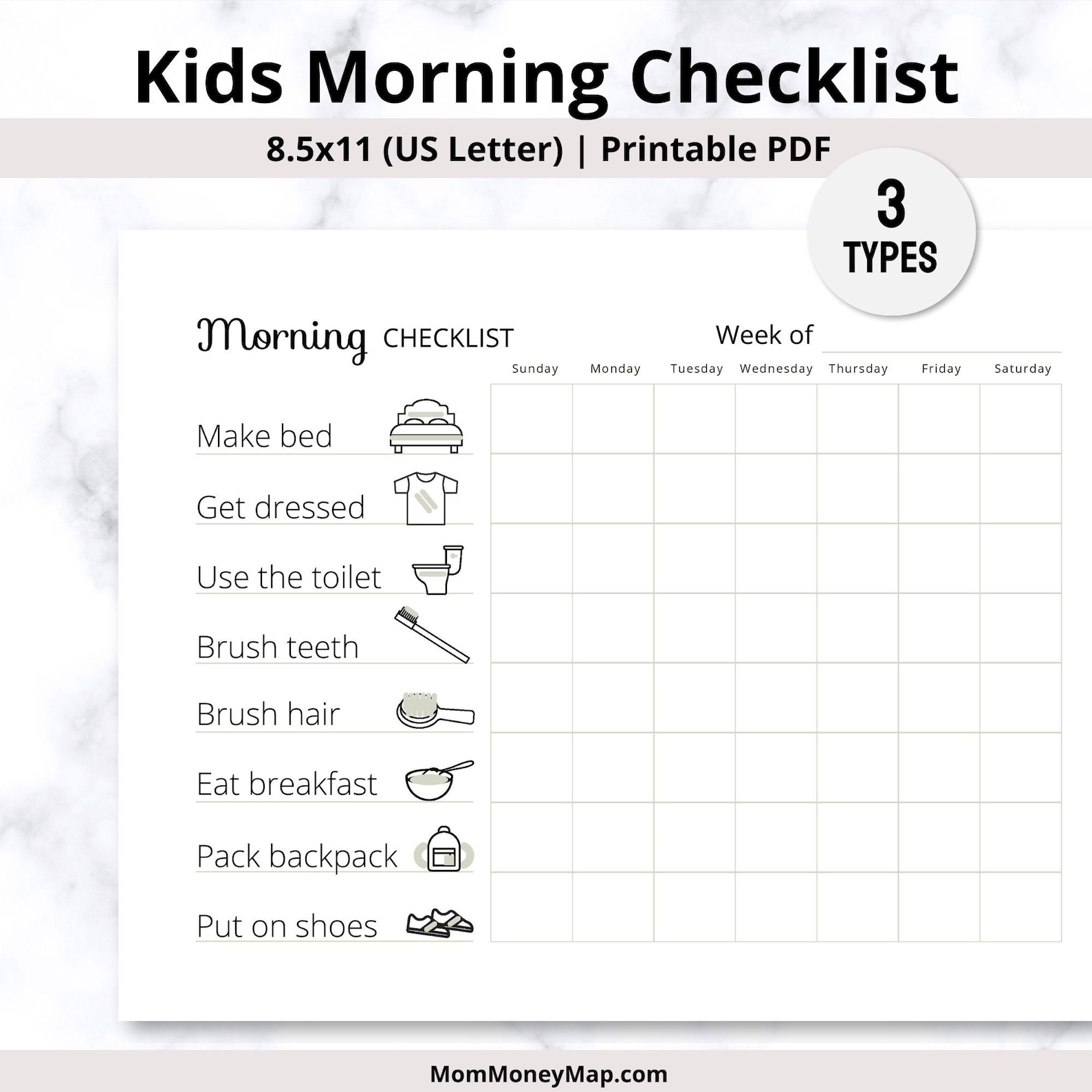 Kids Morning Routine, Kids Morning Checklist, Morning Routine Chart for ...
