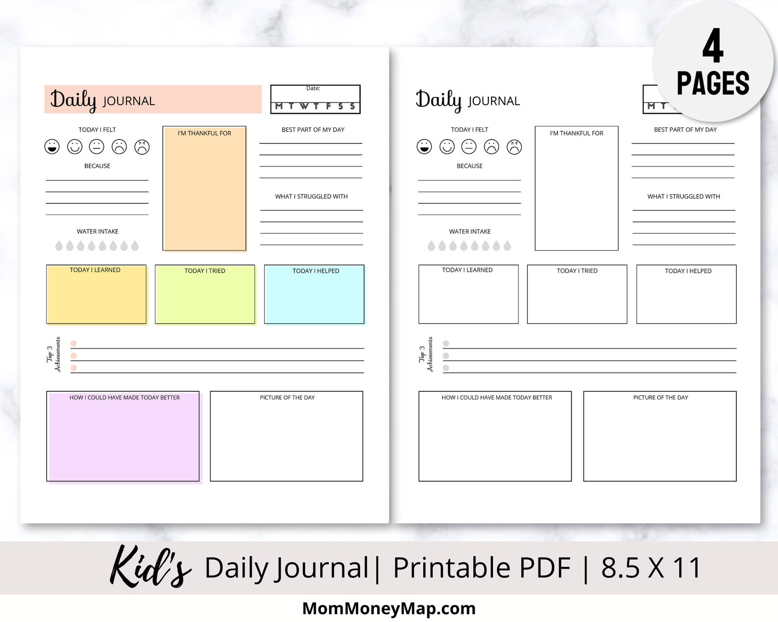Kids Daily Journal Printable Kids Journal DIY Journal - Etsy