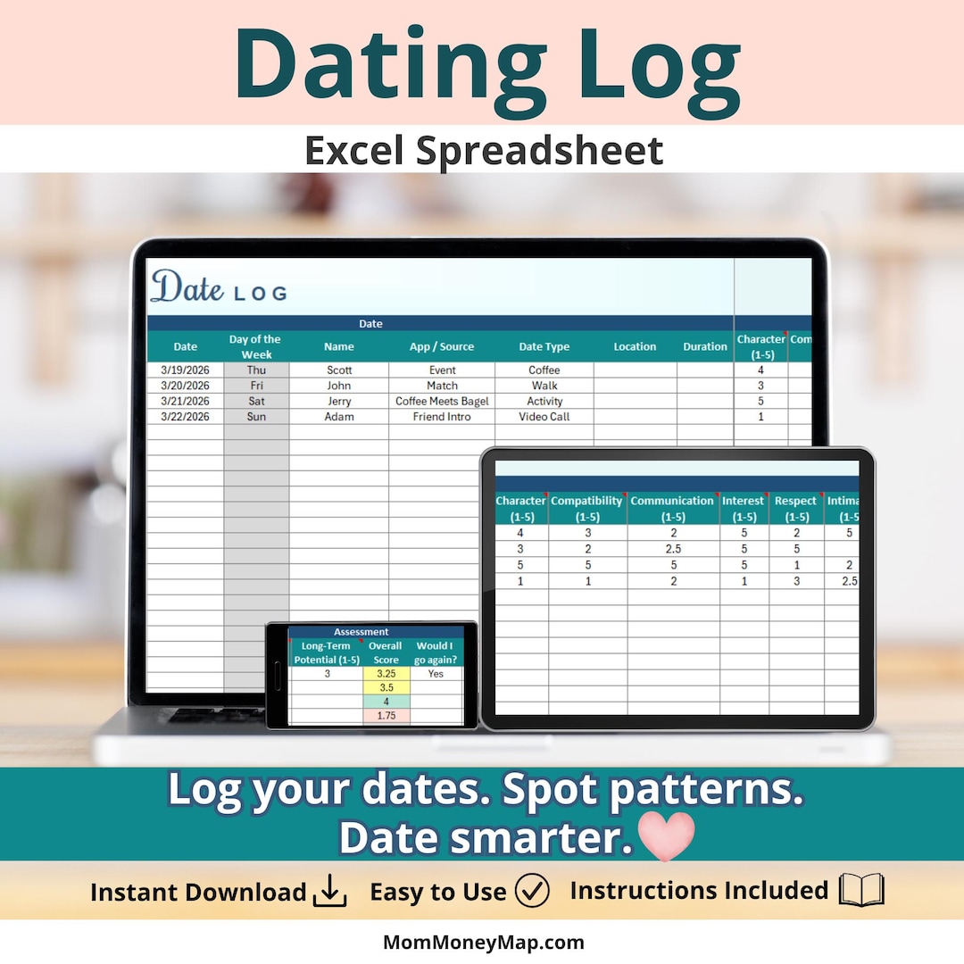 Date Log Excel Spreadsheet, Date Tracker Template, Date Record ...