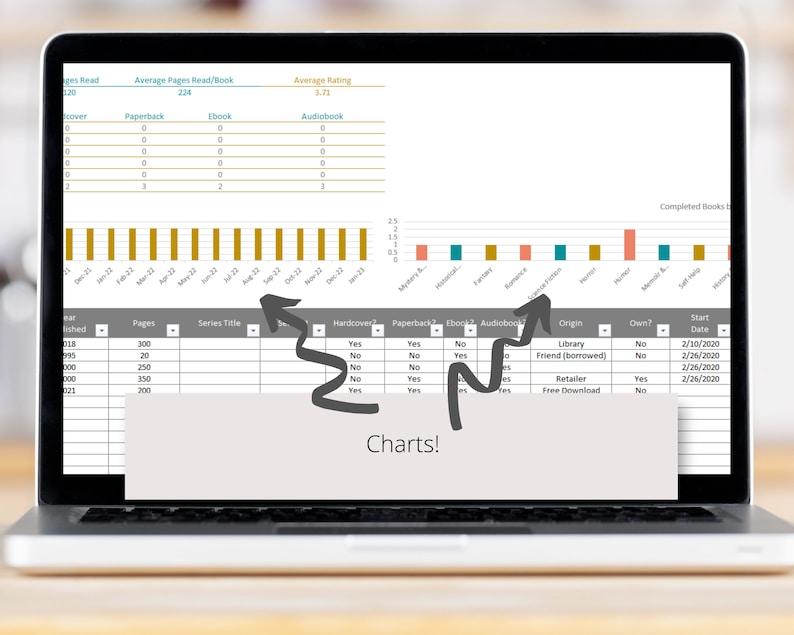 Reading Log Tracker Excel Spreadsheet | Track Your Books With This Book ...