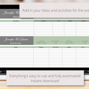 Wedding Planner Excel Spreadsheet Template, Useful Engagement Gift Idea ...