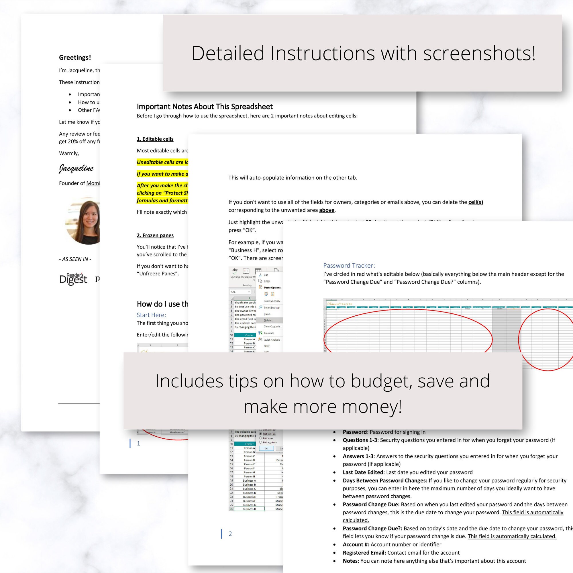 Password Tracker Excel Spreadsheet | Organize Your Accounts and ...