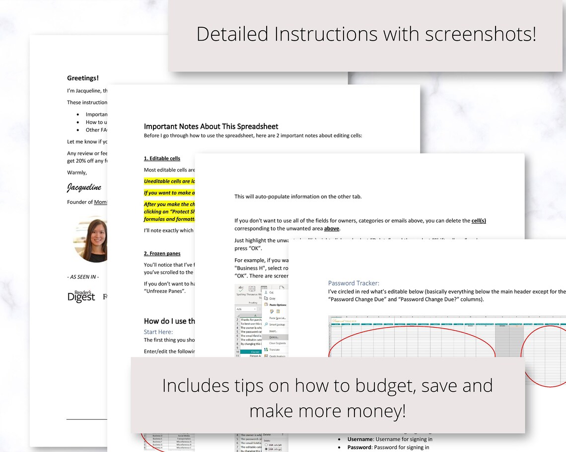 Password Tracker Excel Spreadsheet Organize your Accounts | Etsy