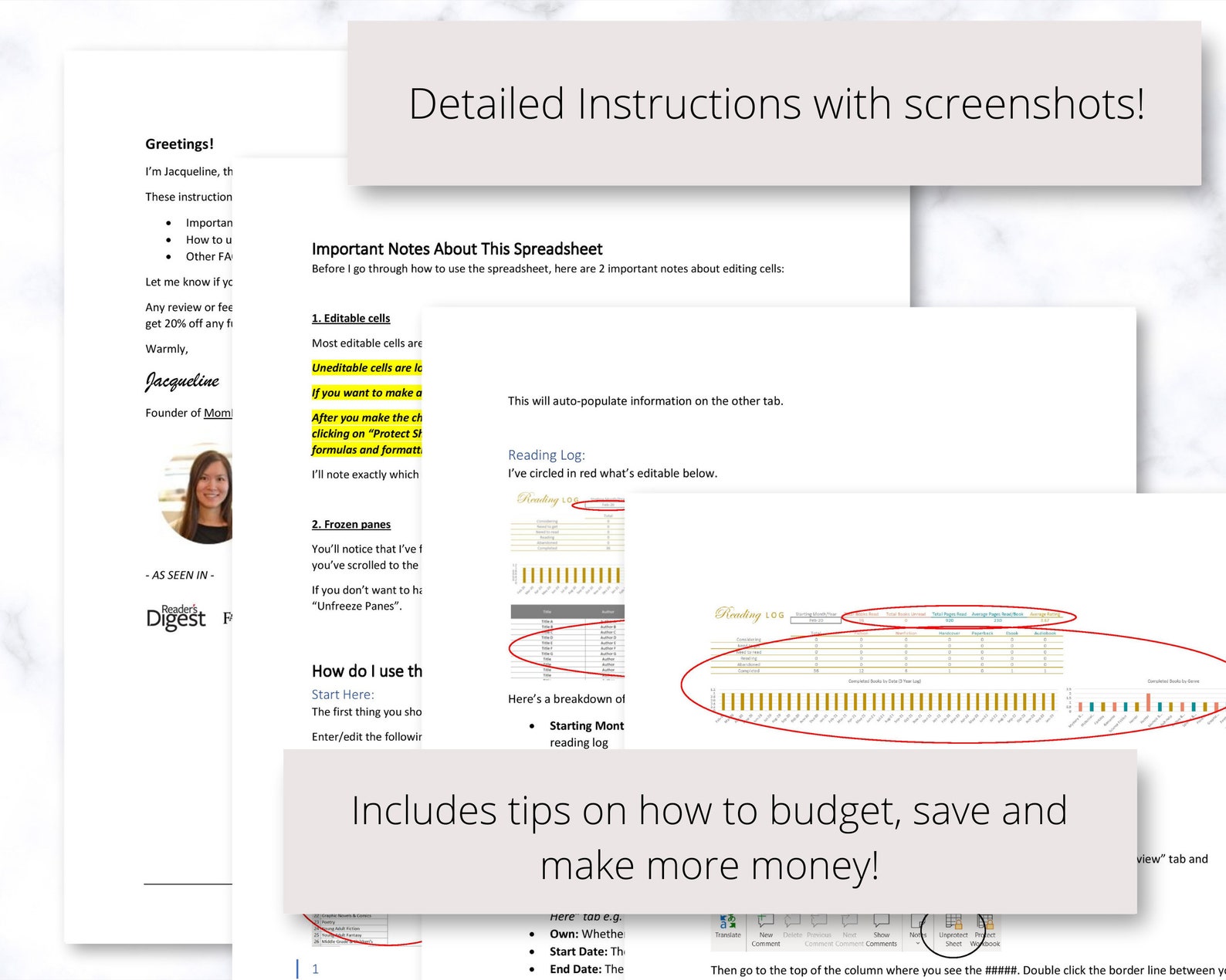 Reading Log Tracker Excel Spreadsheet | Track Your Books With This Book ...