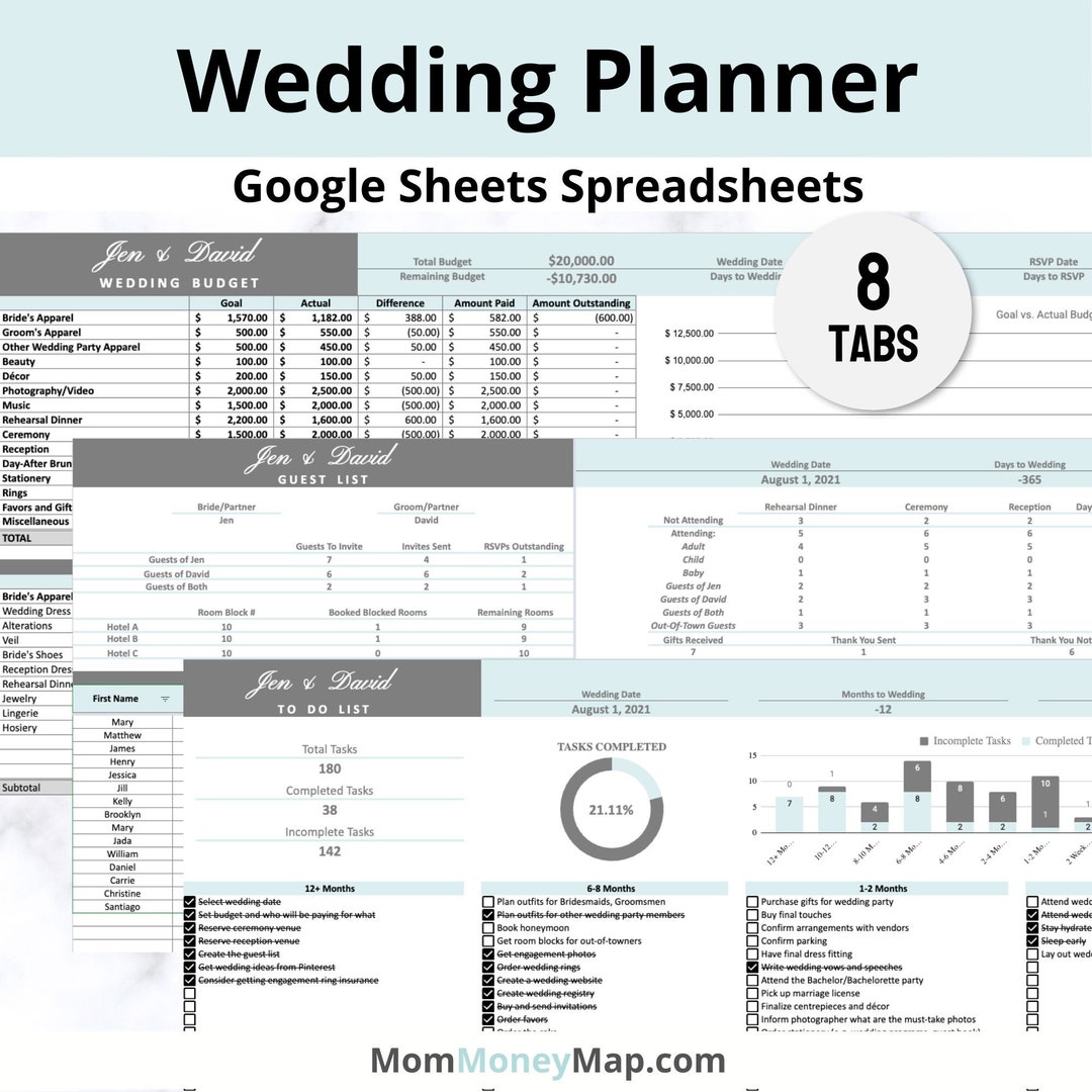 DIY Wedding Planner Spreadsheet Template, Future Mrs Planner, Planner ...