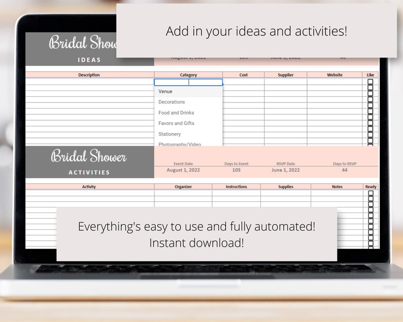 Plan a Bridal Shower With This Bridal Shower Plan Template, Bridal ...