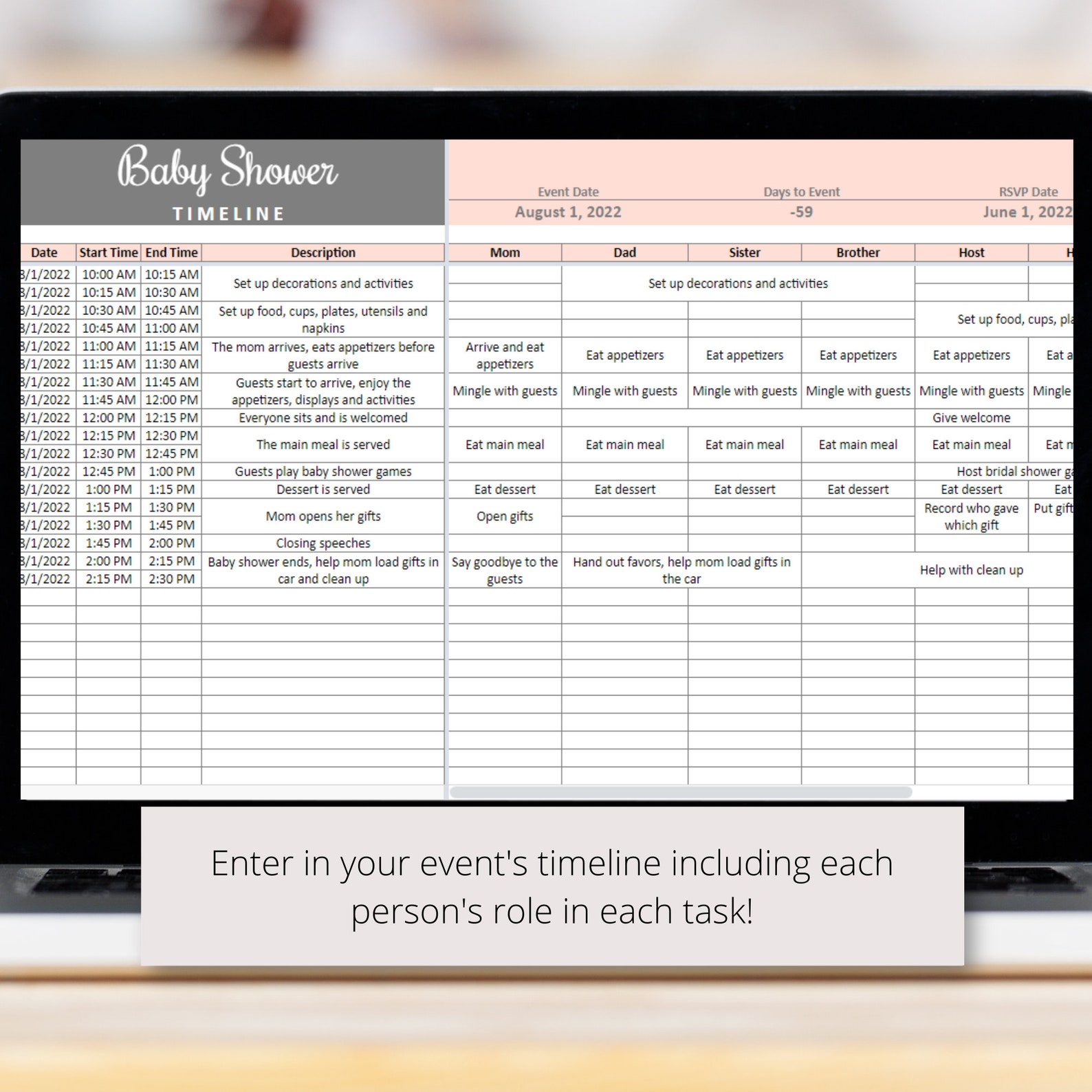 Baby Shower Planner Template, Baby Shower Party Planning Event Budget ...