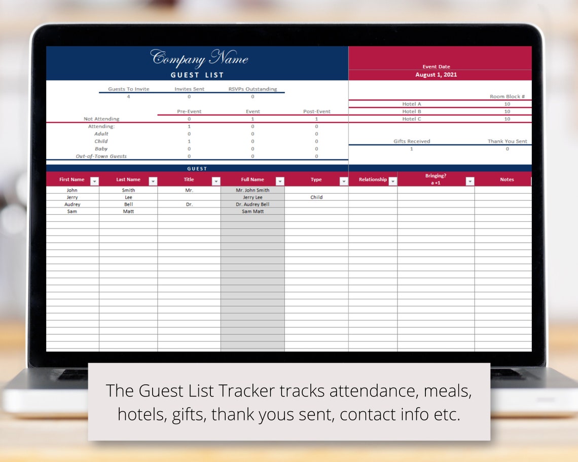 Fundraiser Event Planner Digital Excel Spreadsheet Template - Etsy