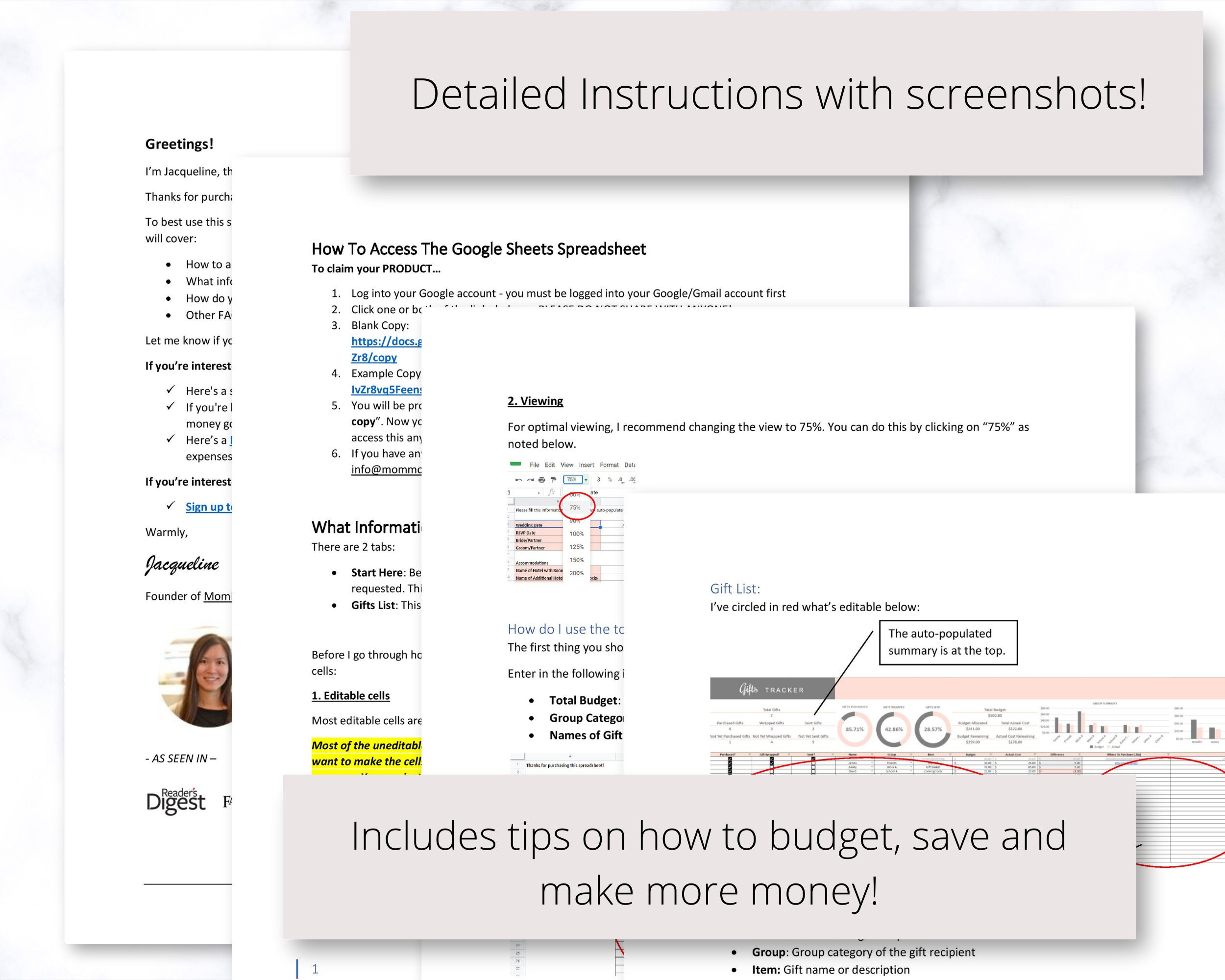 Gift Tracker Spreadsheet Gift Planner Google Sheets Template - Etsy