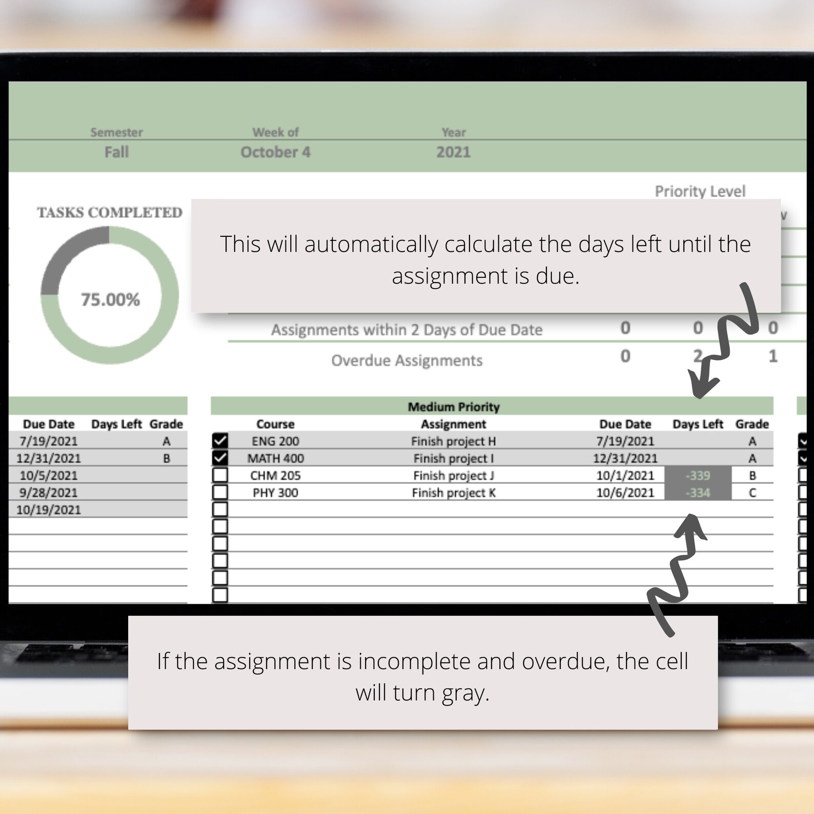 Assignment Planner Template Google Sheets Spreadsheet, Student ...