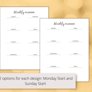 Weekly Planner Portrait Printable, Blank Undated Weekly Planner Pages ...