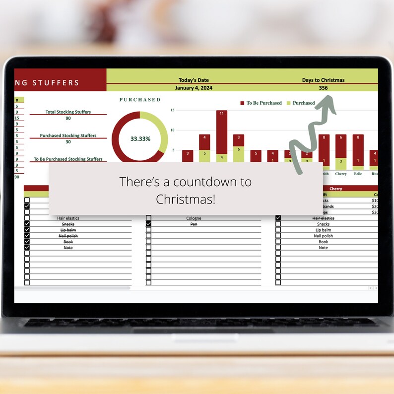 Christmas Stocking Stuffer List Google Sheets Spreadsheet Template ...
