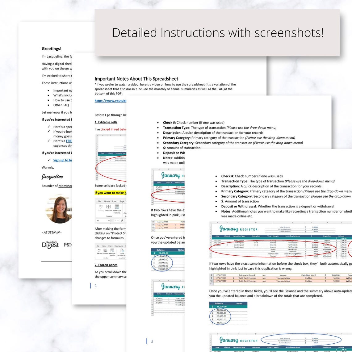 Simple Checkbook Register Excel Spreadsheet, Track Your Bank Accounts ...