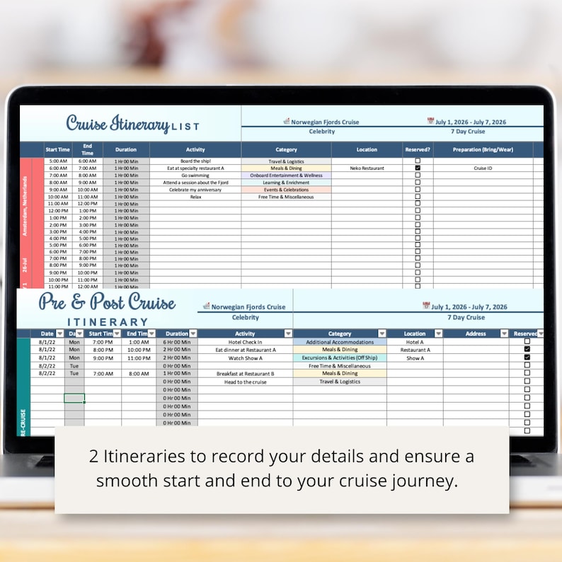 Cruise Planner Excel Spreadsheet | Cruise Travel Planning | Cruise ...
