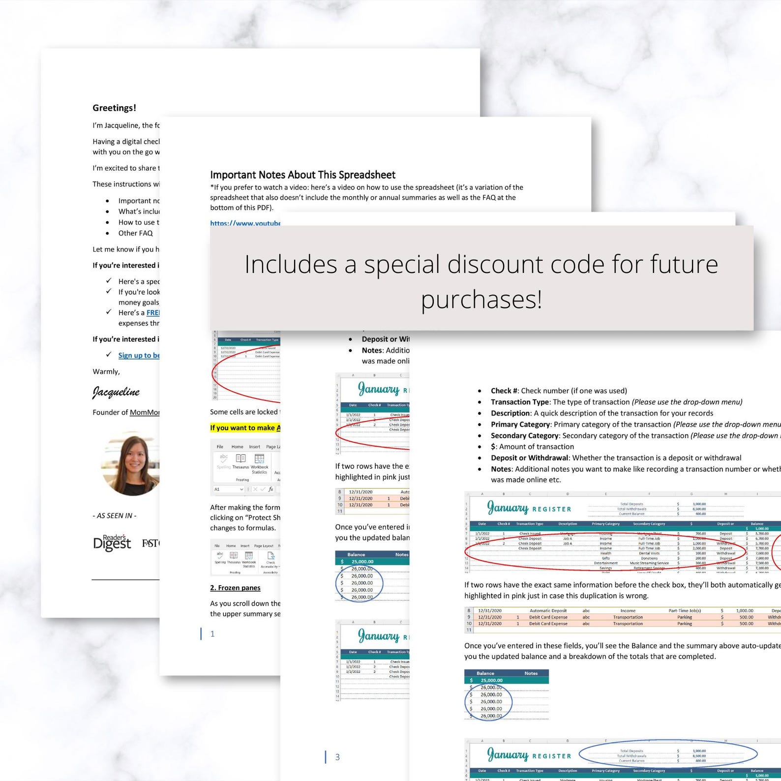 Simple Checkbook Register Excel Spreadsheet, Track Your Bank Accounts ...