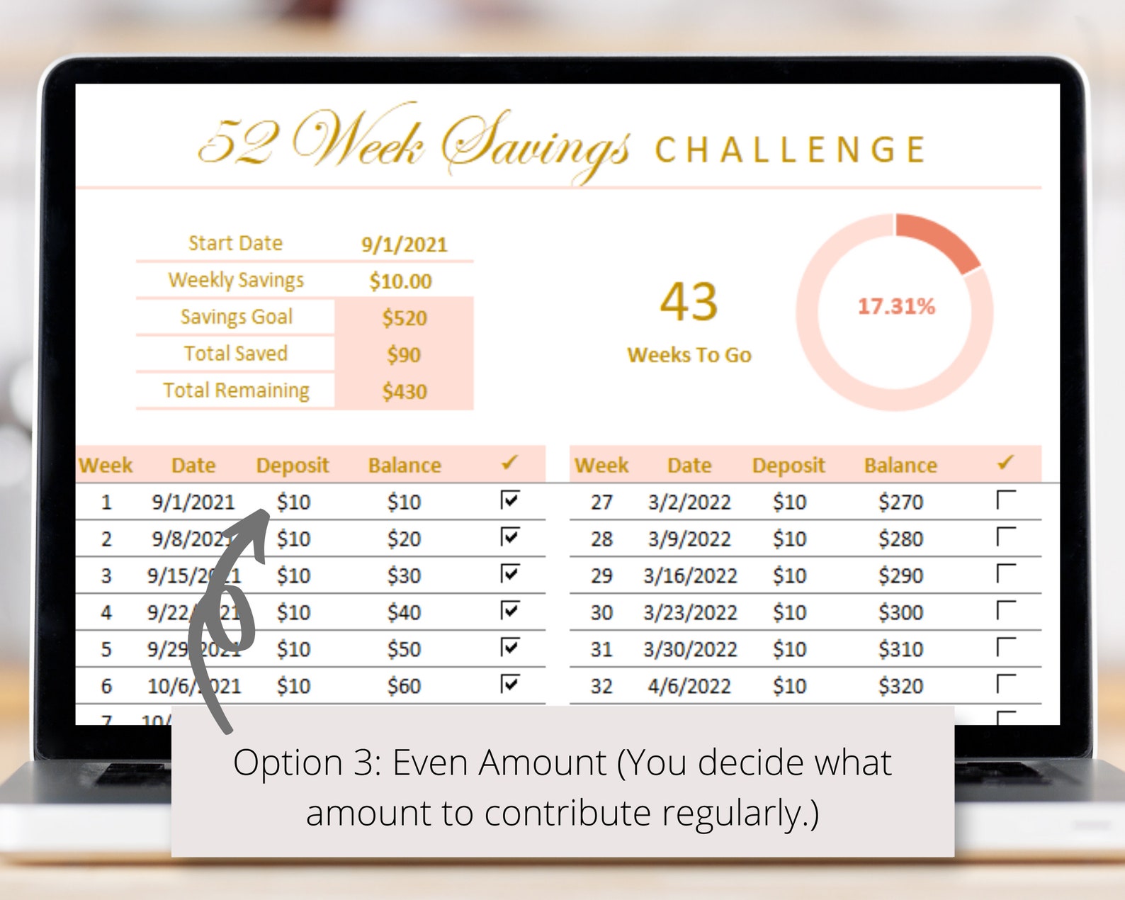 52 Week Savings Challenge Excel Spreadsheet, Stay Motivated to Save for ...