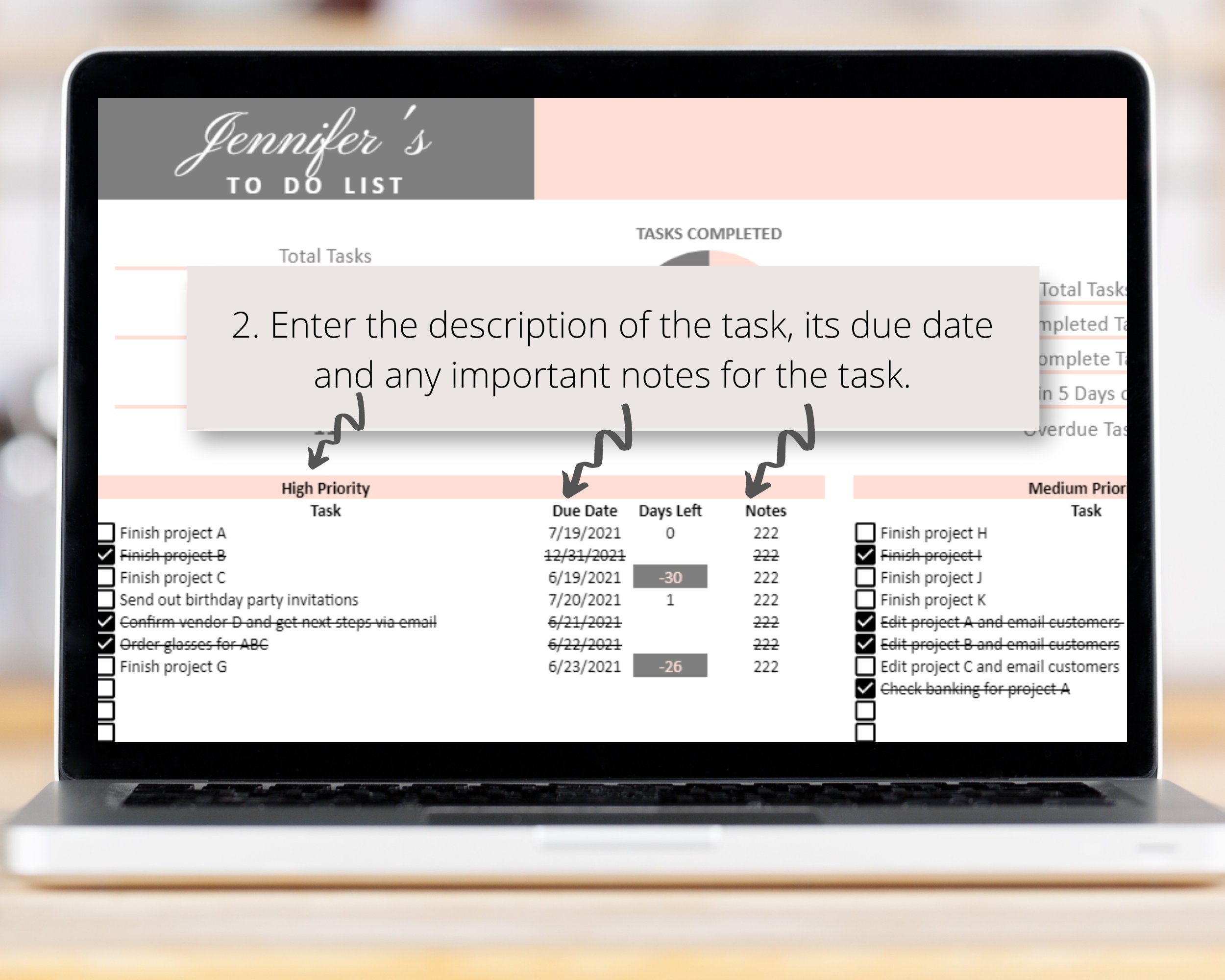 Digital to Do List Google Sheets Spreadsheet | Checklist Editable ...