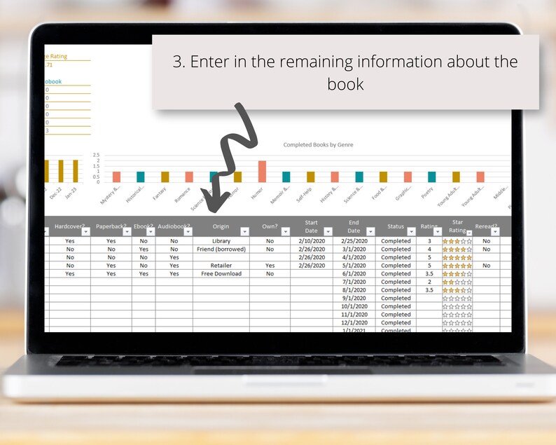 Reading Log Tracker Excel Spreadsheet | Track Your Books With This Book ...