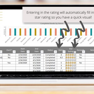 Reading Log Tracker Excel Spreadsheet | Track Your Books With This Book ...