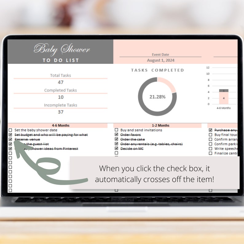 Baby Shower Checklist Template, Shower Planner List, Babyshower Event ...