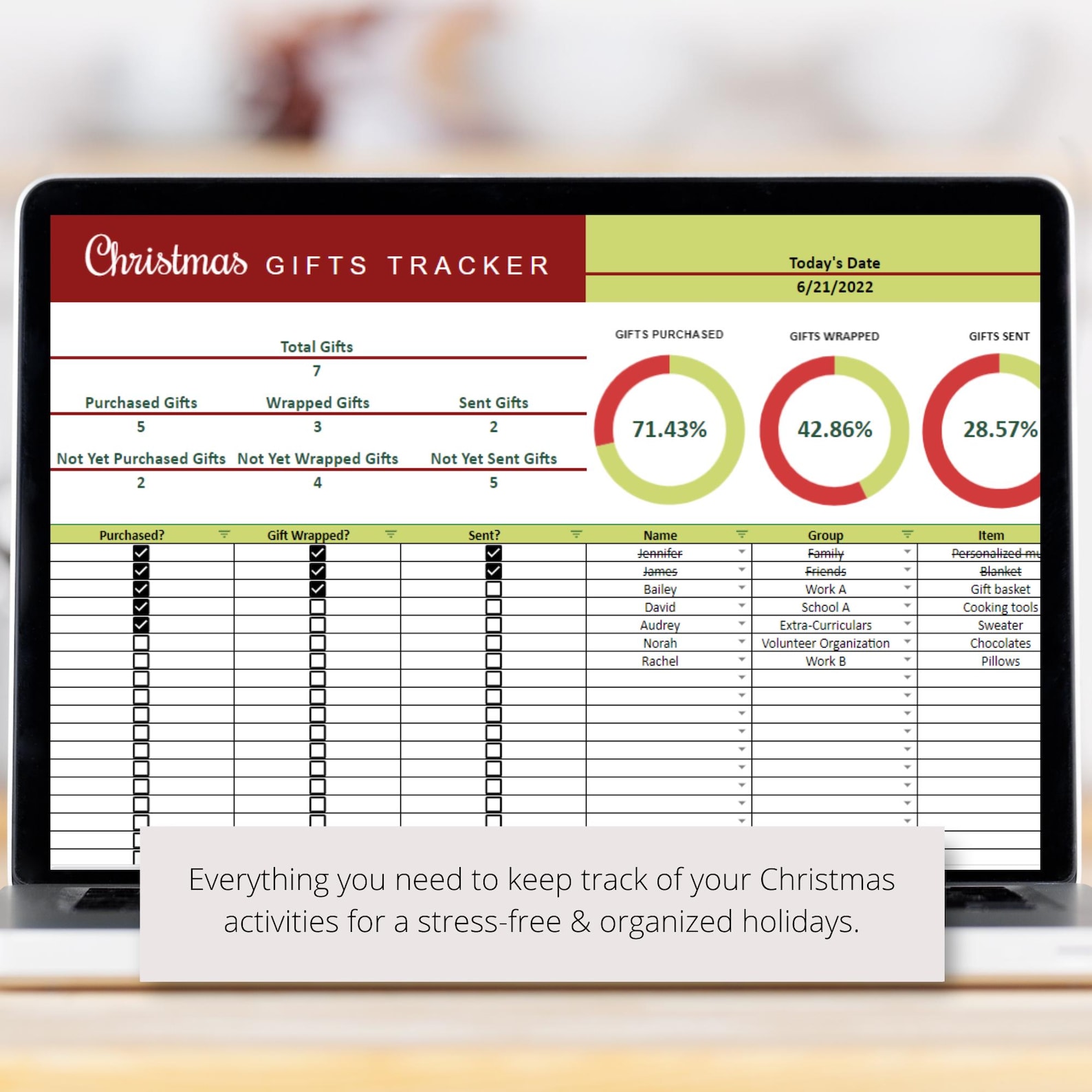 Christmas Planner Tracker Google Sheets Spreadsheet Template, Xmas ...