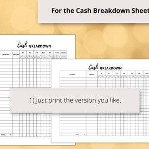 Cash Breakdown Slip and Sheet Bundle Printable PDF, Bank Teller Cash ...