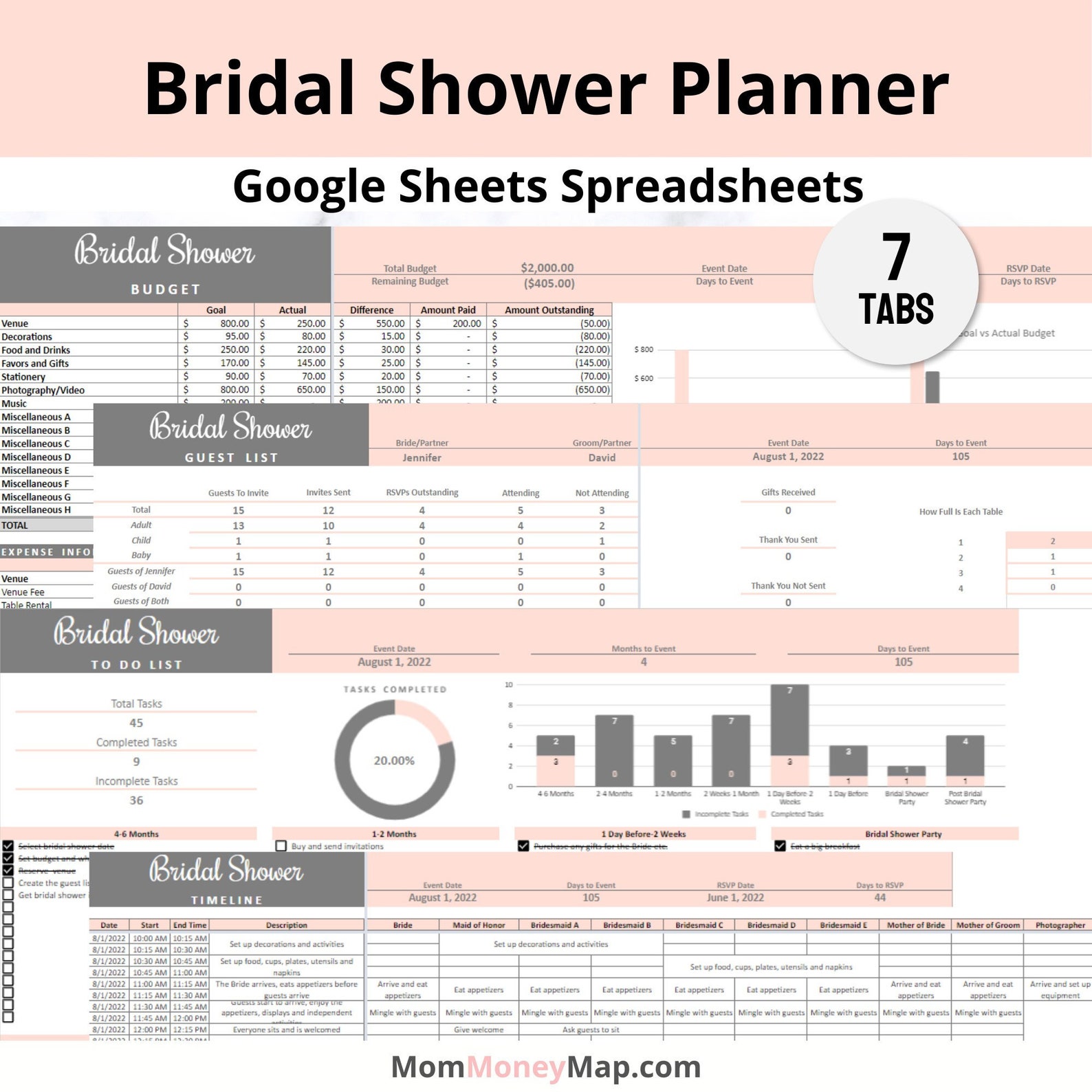 Plan a Bridal Shower With This Bridal Shower Plan Template, Bridal ...